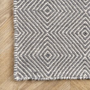 nuLOOM Ago Geometric Wool Area Rug, 5x8, Grey