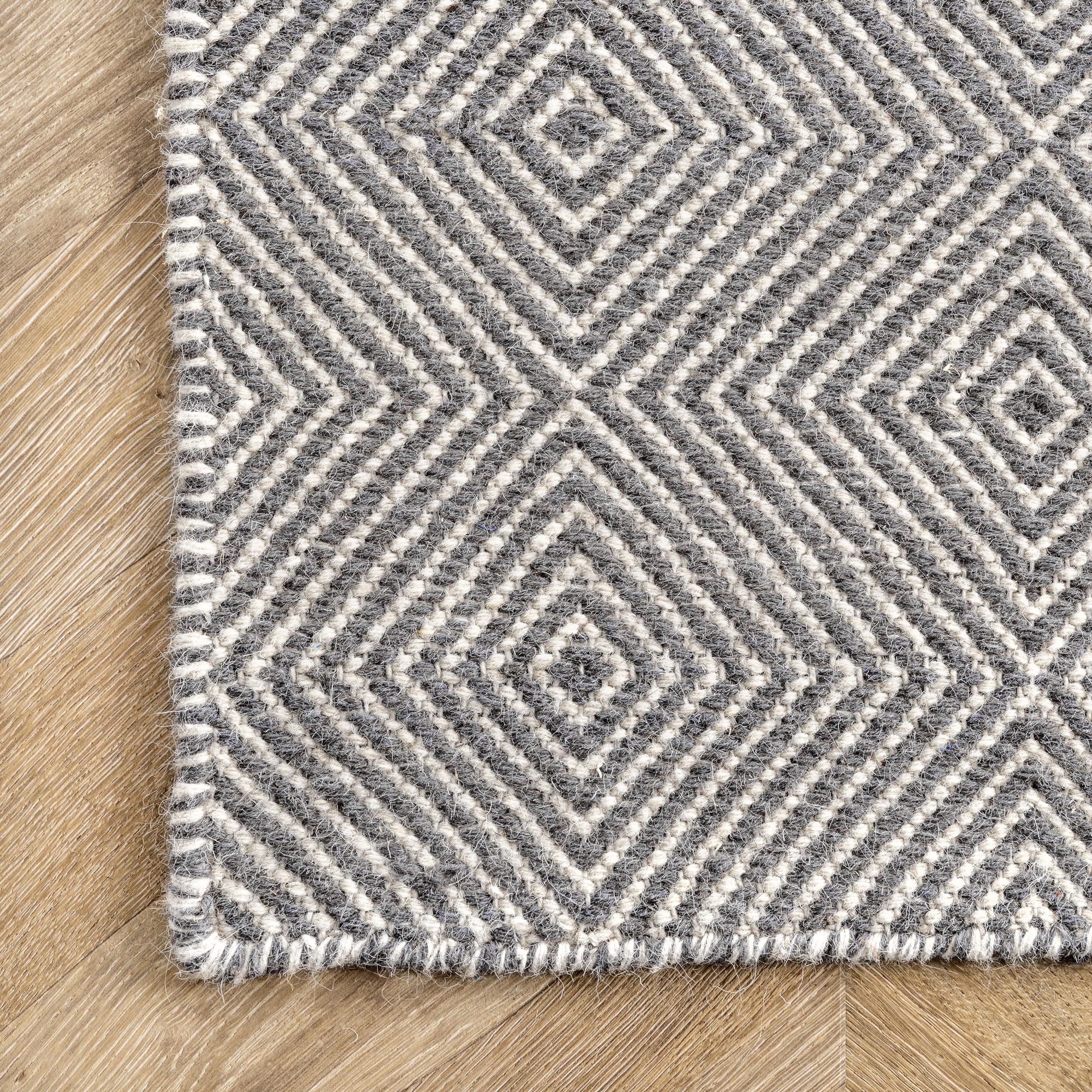 nuLOOM Ago Geometric Wool Area Rug, 5x8, Grey