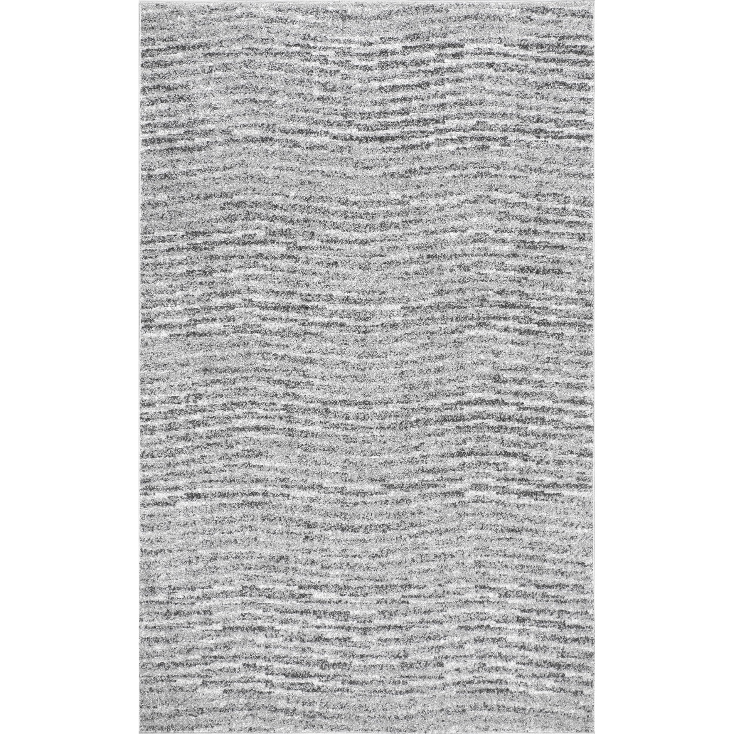 nuLOOM 4' x 6' Performance Indoor Area Rug, Non-Shed, Power Loomed High-Traffic Area Rug for Living Room, Bedroom, Home, Sherill Grey