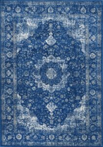 nuloom paisley verona vintage persian area rug, 4' x 6', dark blue