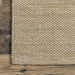 nuLOOM Alessi Solid Farmhouse Cotton Area Rug, 8x10, Beige