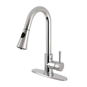 kingston brass gourmetier ls8721dl concord single-handle pull-down kitchen faucet, polished chrome, 8-3/8 inch in spout reach