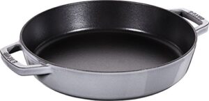 staub cast iron frying pan with two handles, graphite grey, 26 cm