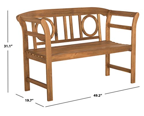 SAFAVIEH PAT6743A Outdoor Collection Moorpark 2 Seat Bench