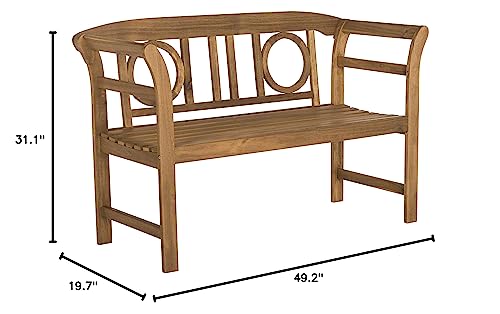 SAFAVIEH PAT6743A Outdoor Collection Moorpark 2 Seat Bench