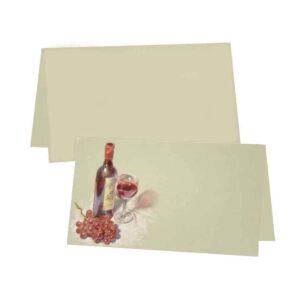 wine and grapes place cards - tent style - placement table name seating stationery party supplies for any occasion or event - dinner food display or product tag label set