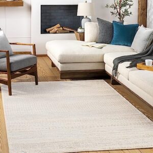 livabliss anya neutral and gray shag area rug 2'6" x 8'