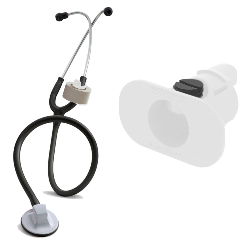 StatGear S3-WHITE Stethoscope Tape Holder - Nurses, Paramedics, EMT, White