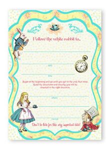 pop parties alice in wonderland large invitations - 10 invitations + 10 envelopes