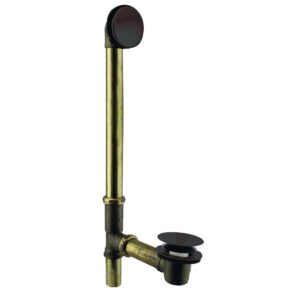 westbrass 7931817h-12 22" 17 ga. bath waste & overflow assembly with illusionary faceplate and tip-toe drain, 1-pack, oil rubbed bronze