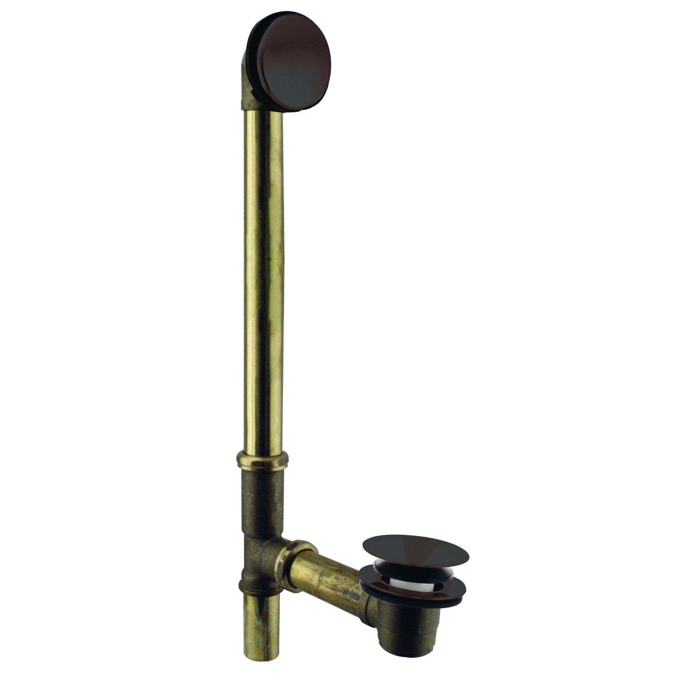 Westbrass 7931817H-12 22" 17 ga. Bath Waste & Overflow Assembly with Illusionary Faceplate and Tip-Toe Drain, 1-Pack, Oil Rubbed Bronze