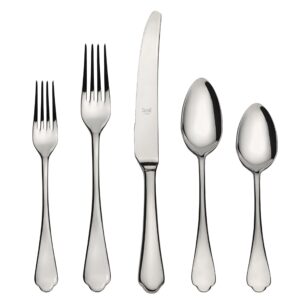 mepra 106422005 dolce vita 5-piece durable 18/10 stainless steel american style flatware cutlery set for fine dining, dishwasher safe, service for 1