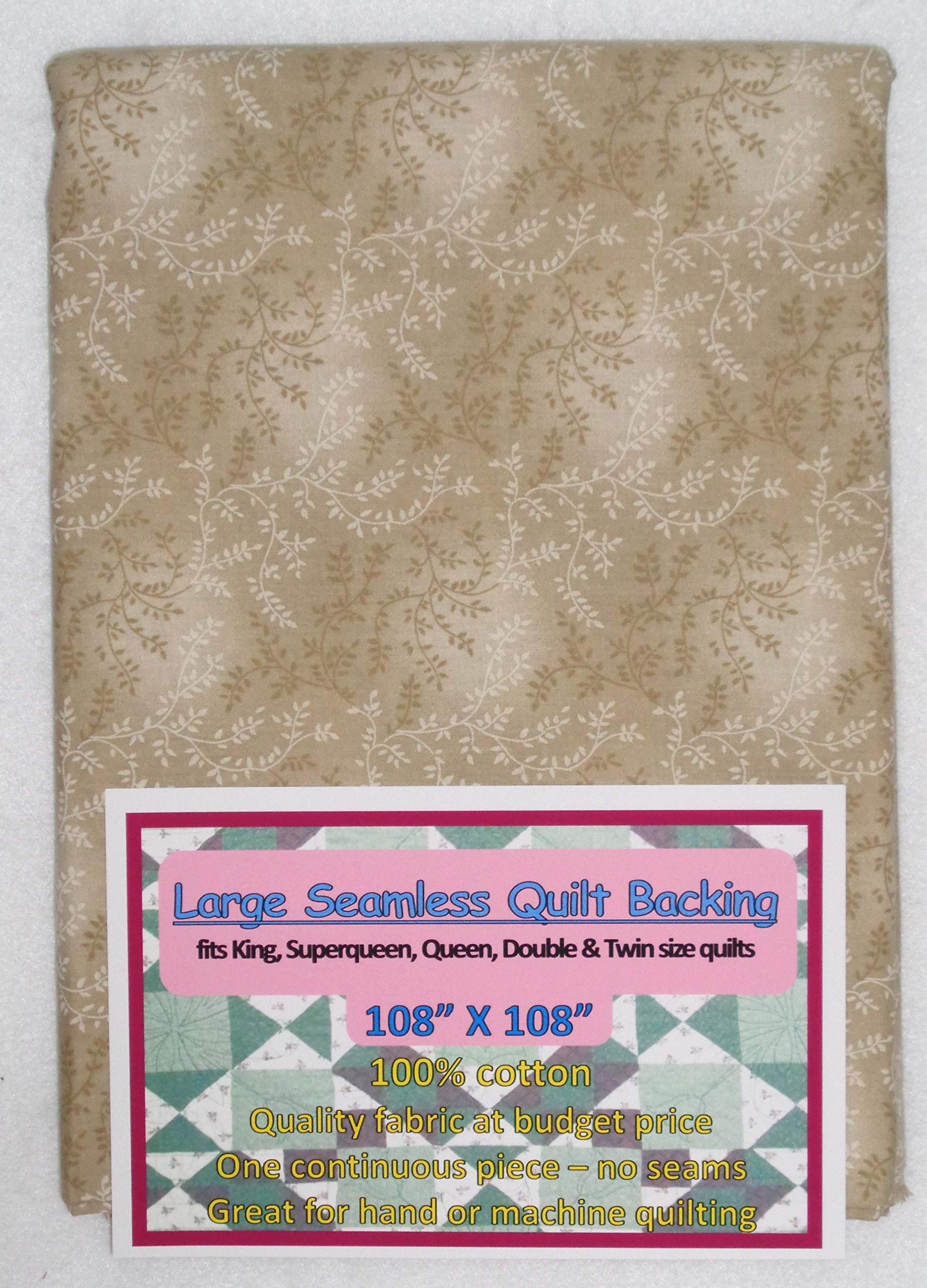 Quilt Backing, Large, Seamless, C47603-702, Tan Vines