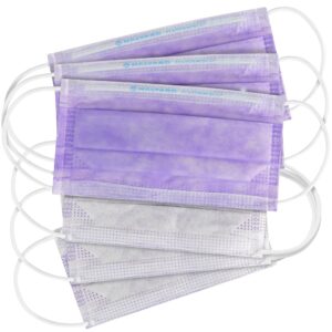 HALYARD FLUIDSHIELD 1 Disposable Procedure Mask w/SO SOFT Lining and SO SOFT Earloops, Lavender, 25868 (Box of 50)