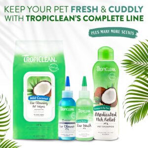 TropiClean Cocoa Butter Ear Wash for Dogs & Cats | Alcohol Free Dog Ear Cleaner Solution | Pet Ear Wash Derived from Natural Ingredients | Made in the USA | 4 oz.