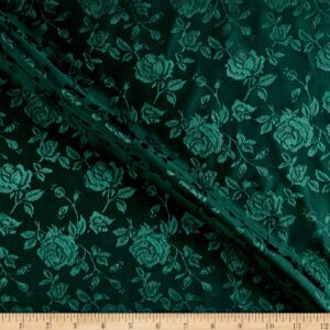 rose satin charmeuse jaquard hunter, fabric by the yard