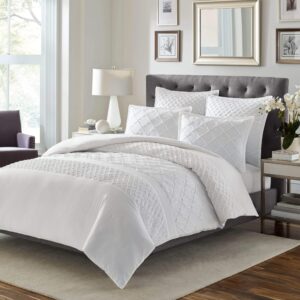 stone cottage - queen duvet cover set, soft bedding with matching shams, modern home decor (mosaic white, queen)