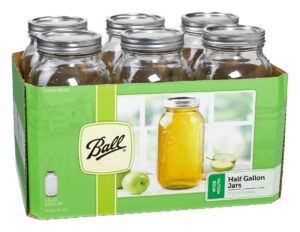 jarden ball canning jars, 6 count, clear