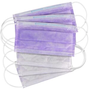 HALYARD FLUIDSHIELD 1 Disposable Procedure Mask w/SO SOFT Lining and SO SOFT Earloops, Lavender, 25868 (Box of 50)