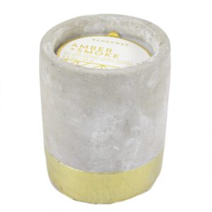 paddywax candles urban collection soy wax blend candle in concrete jar, small- 3.5 ounce, amber + smoke