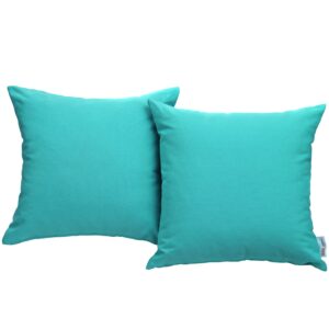 modway eei-2001-trq convene two piece patio pillow set outdoor furniture, turquoise