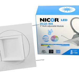 NICOR Lighting DLQ5-MA-10-120-3K-WH DLQ5 Downlight, 5", 3000K