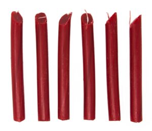 solid color drip candle with 30 minutes operating time, unscented dripping candles for wine bottles, decor for wedding, event & party, 6 pack, red