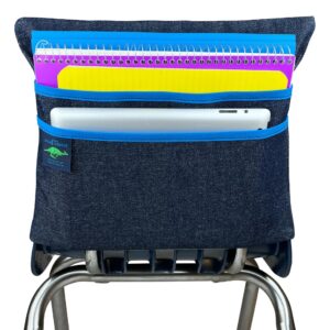 Aussie Pouch Chair Pocket with Double Pocket Design, Medium, 15 Inches, Blue Trim