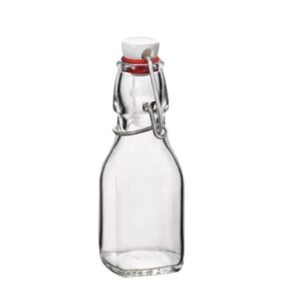 bormioli rocco swing top square glass .125 liter (4.25 ounce) bottle