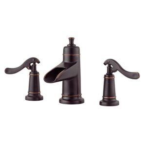 pfister lg49yp1y ashfield 2-handle 8" widespread bathroom faucet in tuscan bronze, water-efficient model