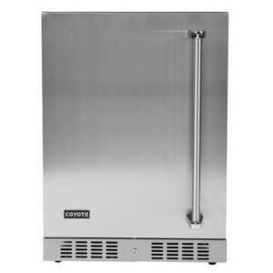 coyote 24-inch outdoor rated compact refrigerator, left hinge, 5.5 cu. ft., c1bir24-l