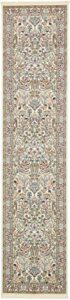 unique loom narenj collection area rug - bristol (3' x 13' 1" runner, ivory/ beige)