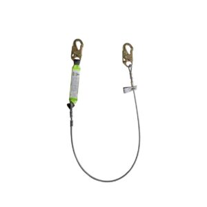 safewaze fs560-ca cable energy absorbing lanyard, double lock snap hooks, 6'