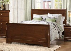 homelegance abbeville queen sleigh bedframe, cherry