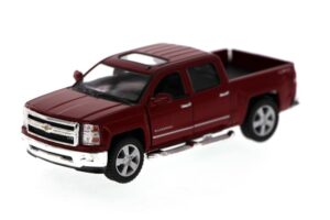 kinsmart 2014 chevrolet silverado ltz crew cab 4x4 1:46 scale 5 inch diecast metal model pick-up truck red