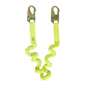 safewaze fs590 low profile elastic energy absorbing lanyard w/snap hooks