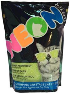 neon clumping silica gel crystal cat litter, green