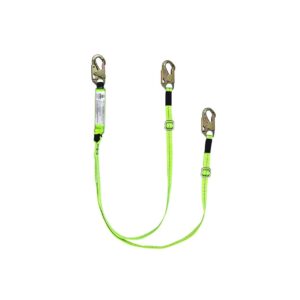 safewaze fs561-aj adjustable energy absorbing lanyard, double lock snap hooks, dual leg, 4' to 6'