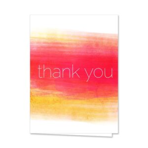 Ombre Watercolor Thank You Note Cards / 36 Greeting Card Set With Envelopes / 6 Colorful Thank You Designs