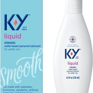 K-Y Liquid Personal Lubricant 4.5 oz, Premium Natural Feeling Water-Based Lube For Men, Women & Couples (Pack of 2)