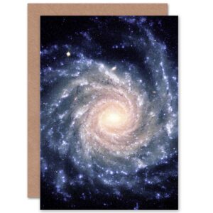 wee blue coo greetings birthday gift space spiral galaxy universe sealed greeting card plus envelope blank inside