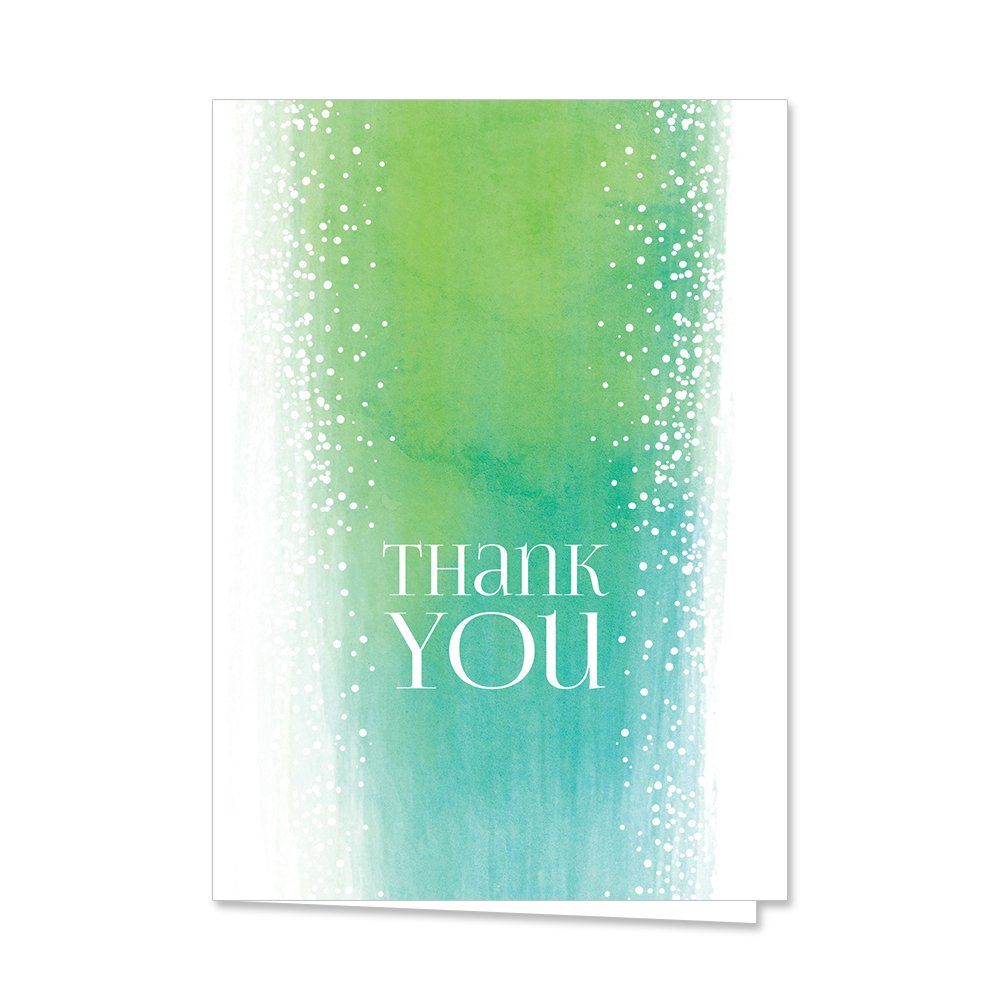 Ombre Watercolor Thank You Note Cards / 36 Greeting Card Set With Envelopes / 6 Colorful Thank You Designs