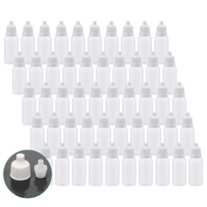 ahier 50pcs plastic dropper bottle, eye dropper bottle, 15ml empty plastic squeezable eye dropper bottle ldpe with childproof cap