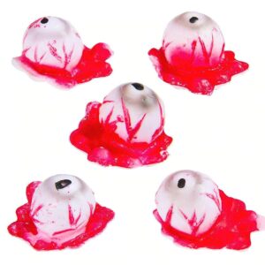 spooky white & red plastic asylum bloody eyeballs - 1 pack - creepily realistic & unique haunted house horror prop - perfect for halloween event decorations