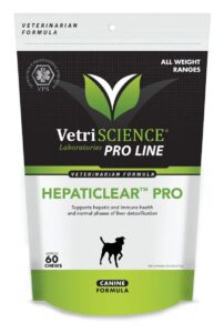 vetriscience hepaticlear pro - liver health supplement for dogs - supplement supports liver function & maintenance - liver support formula aids immune system balance - 60 chews