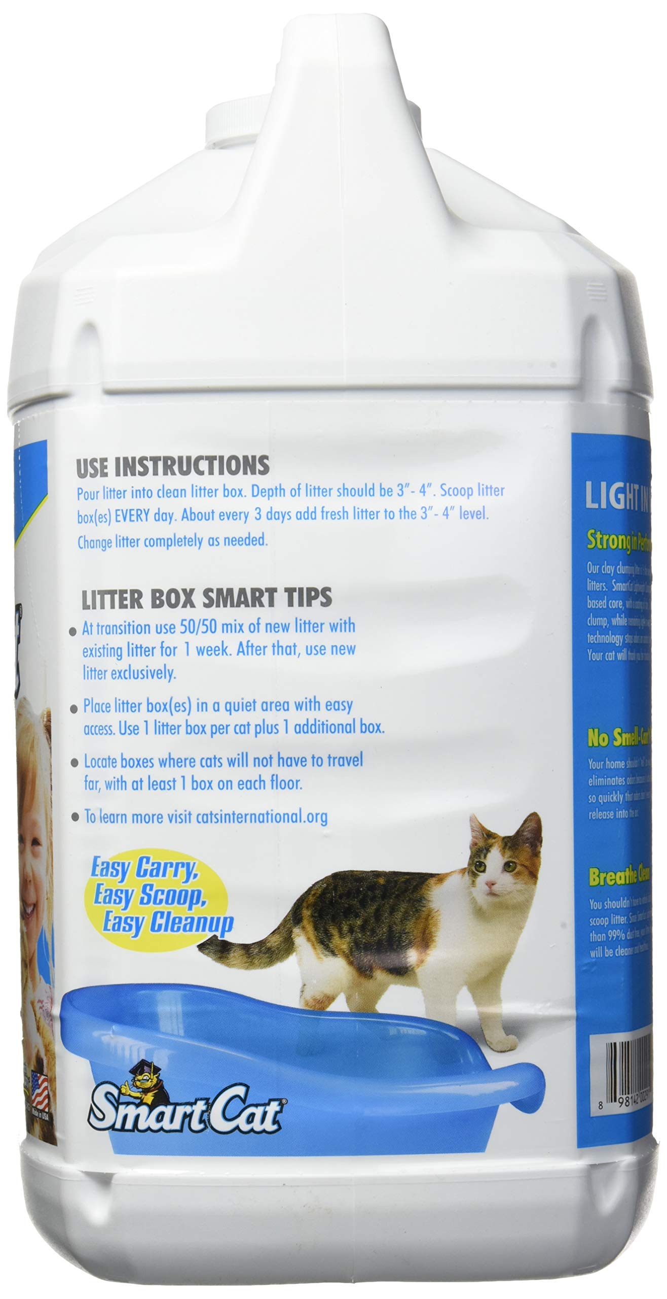 SmartCat Lightweight Clumping Litter, 10 Pound (160oz 1 Pack) - Unscented and Lightweight