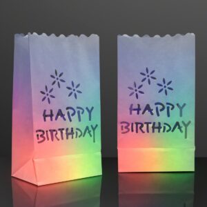 flashingblinkylights happy birthday luminary bags for led candles (pack of 24)