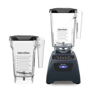 blendtec classic 575 blender-wildside (90oz) and fourside jar (75 oz) bundle professional-grade power-self-cleaning-4 pre-programmed cycles-5-speeds, slate grey