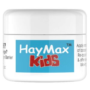 HayMax Allergen Barrier Balm for Kids, 0.17 fl oz (5ml), Organic, Natural & Non-Drowsy, Children Hay Fever Allergy Relief - Traps Pollen, Dust & Pet Allergen - Ragweed & Cedar