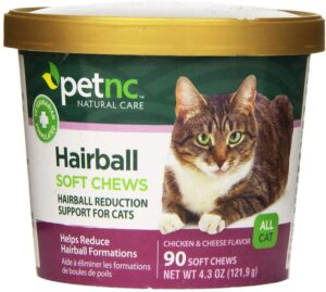 petnc natural care hairball soft chews for cats, 90 count (pack of 2)